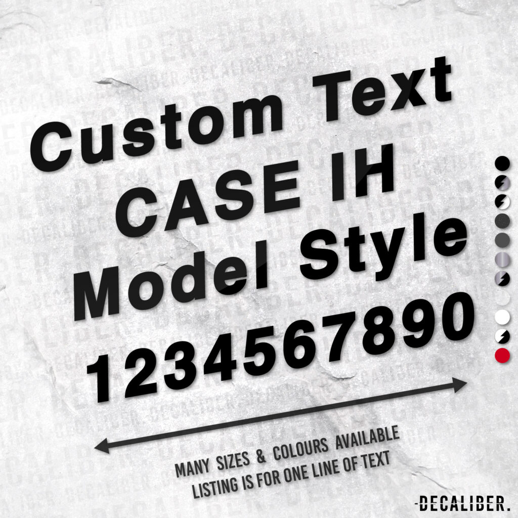 Custom Text Case IH Model Style Sticker - Decaliber