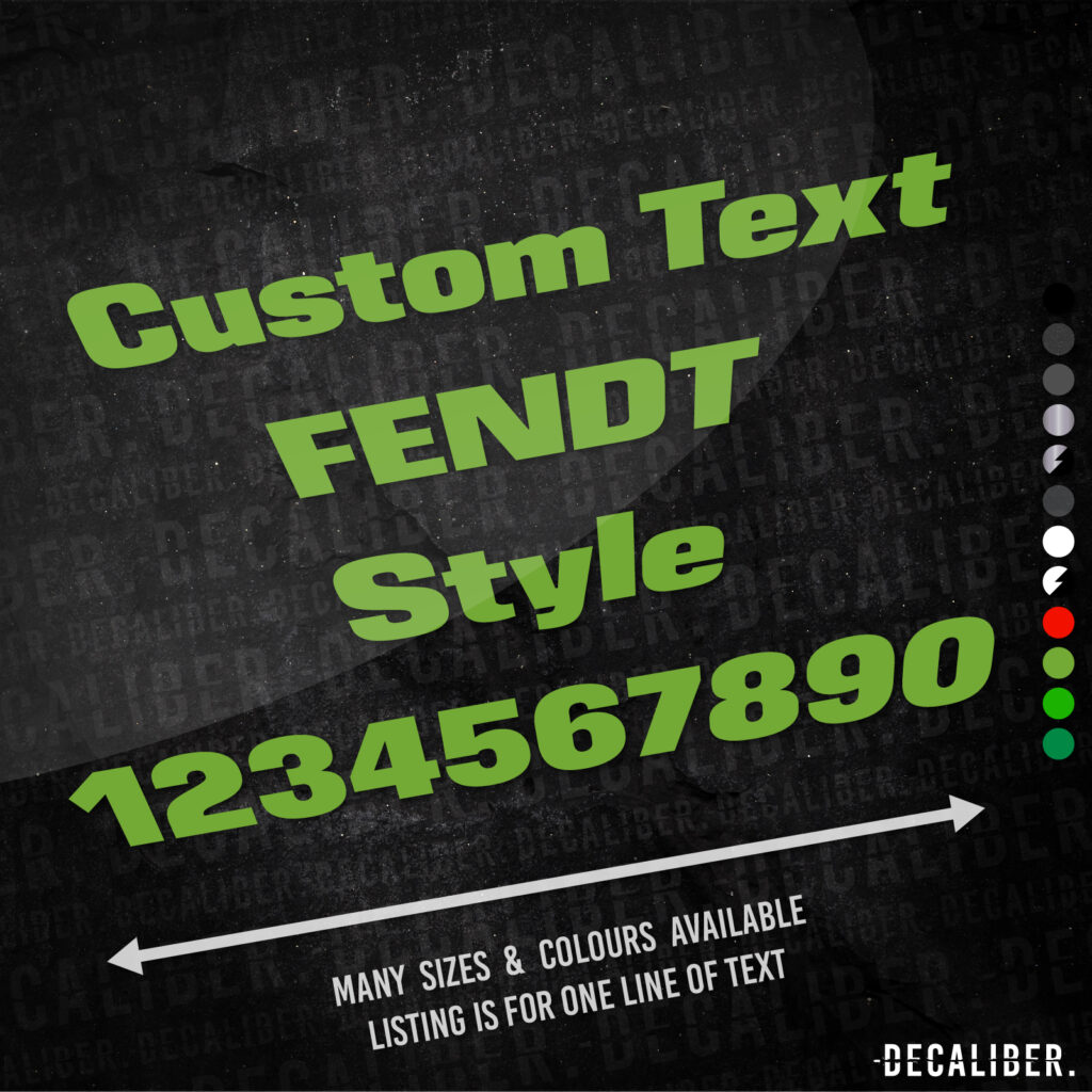 Custom Text Fendt Style Sticker - Decaliber