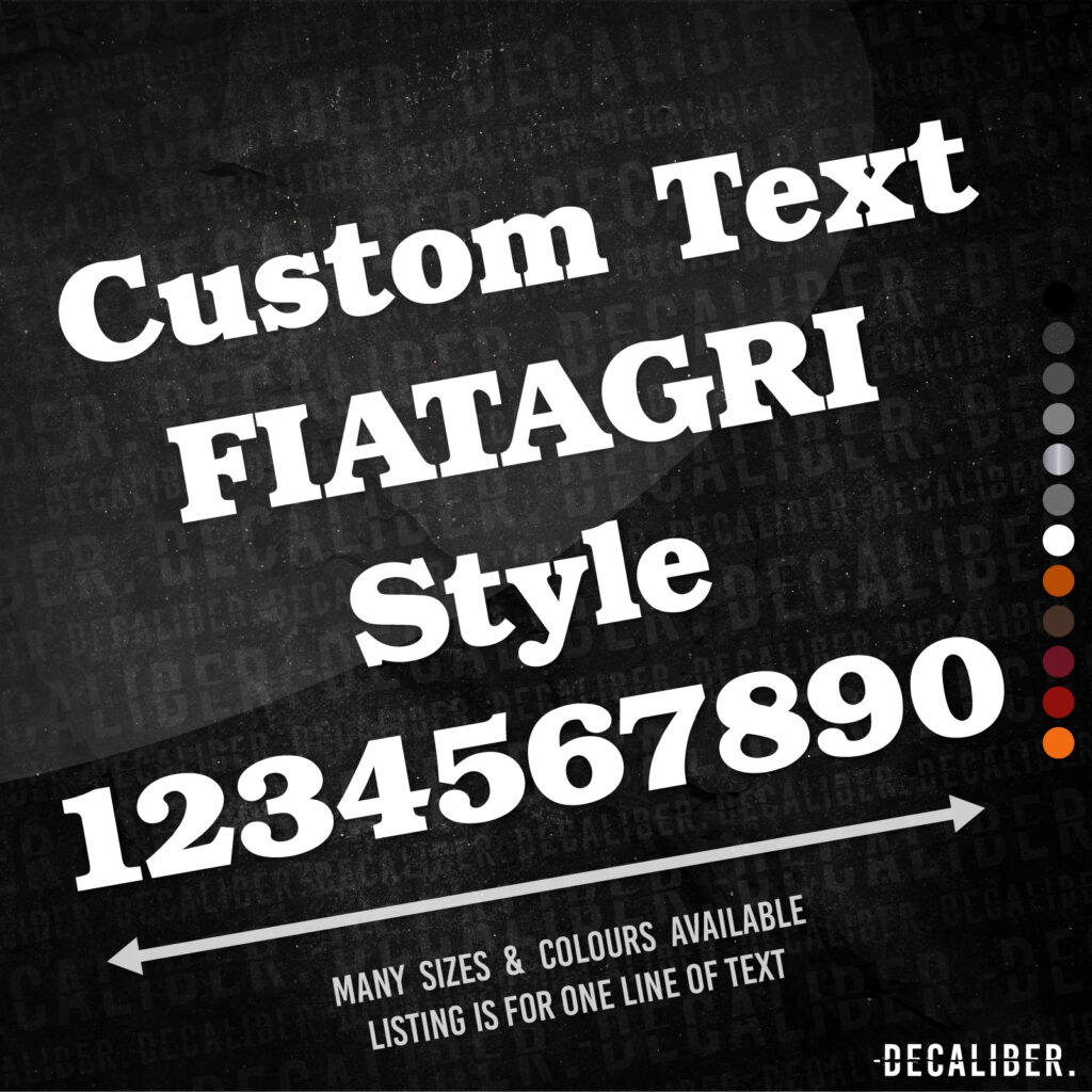 Custom Text FiatAgri Style Sticker - Decaliber