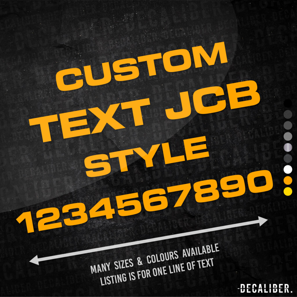 Custom Text JCB Old Style Sticker - Decaliber
