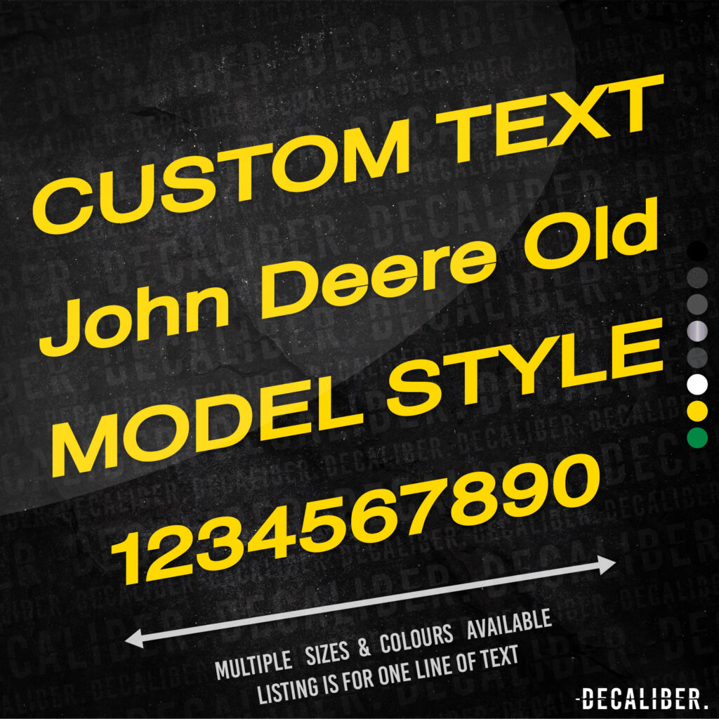Custom Text John Deere Old Model Style Sticker - Decaliber
