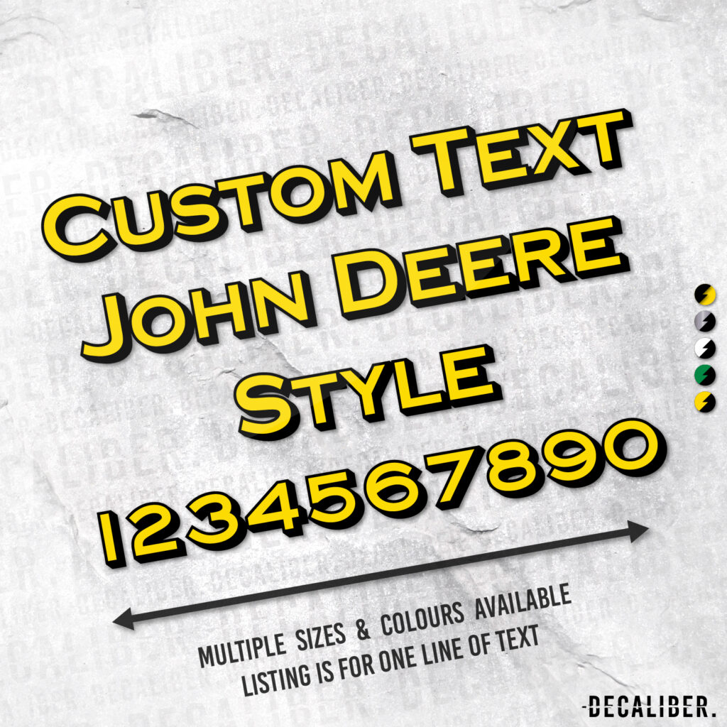 Custom Text John Deere Style 2 Tone Sticker - Decaliber