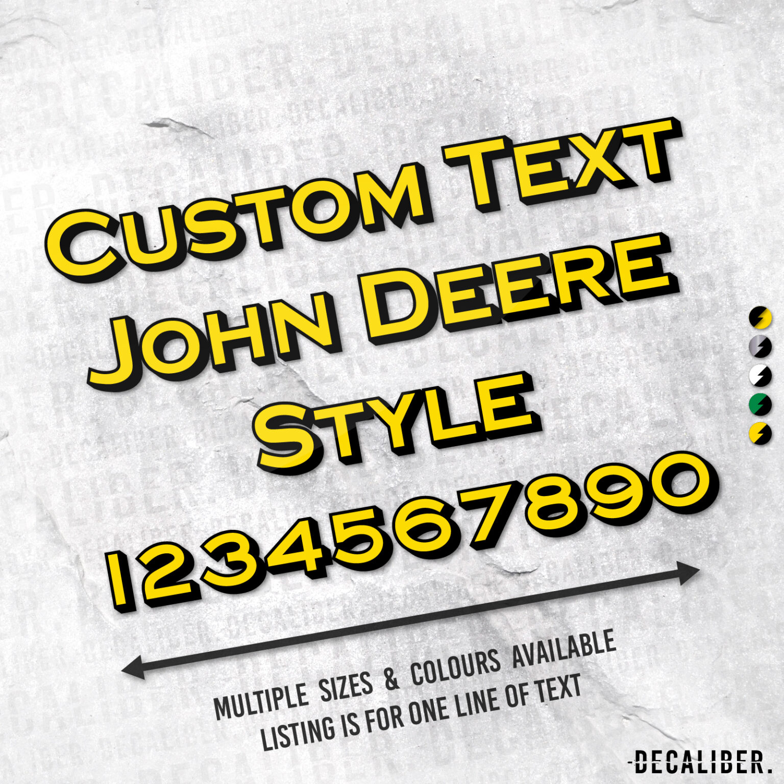 Custom Text John Deere Style 2 Tone Sticker - Decaliber