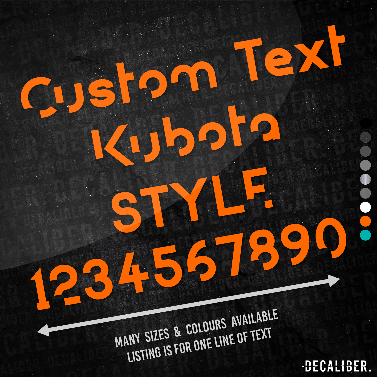 Custom Text Kubota Style Sticker - Decaliber