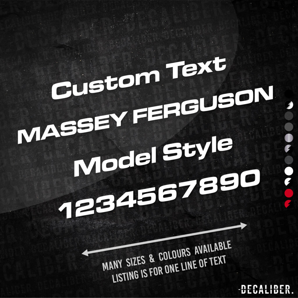 Custom Text Massey Ferguson Model Style - Decaliber