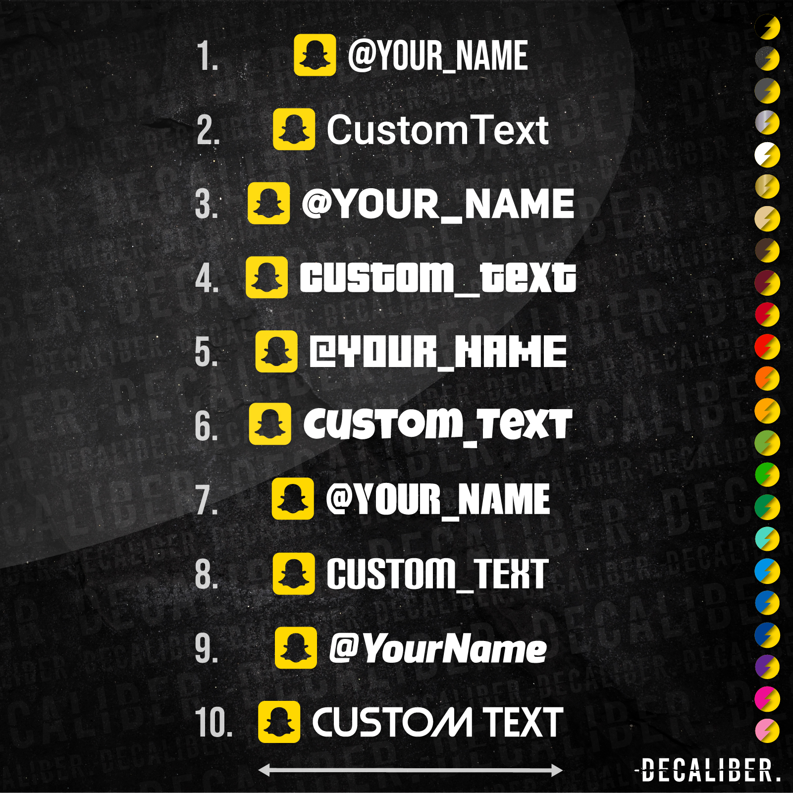 Custom Text Snapchat Sans Serif Styles 2 Tone Sticker - Decaliber