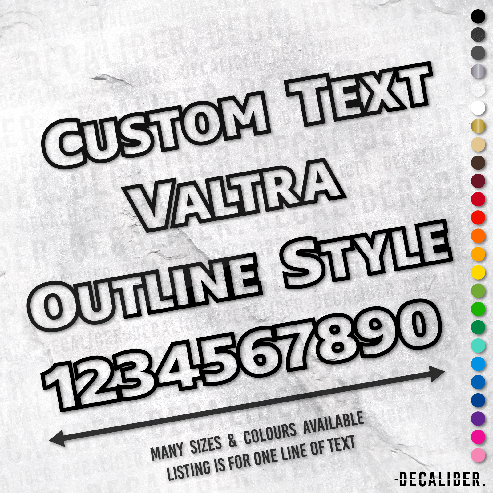 Custom Text Valtra Outline Style Sticker - Decaliber