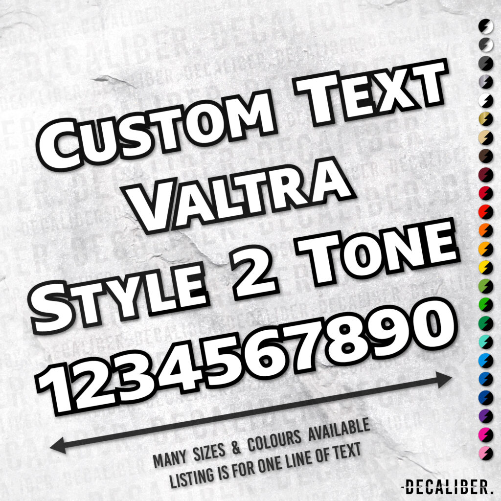 Custom Text Valtra Style 2 Tone Sticker - Decaliber