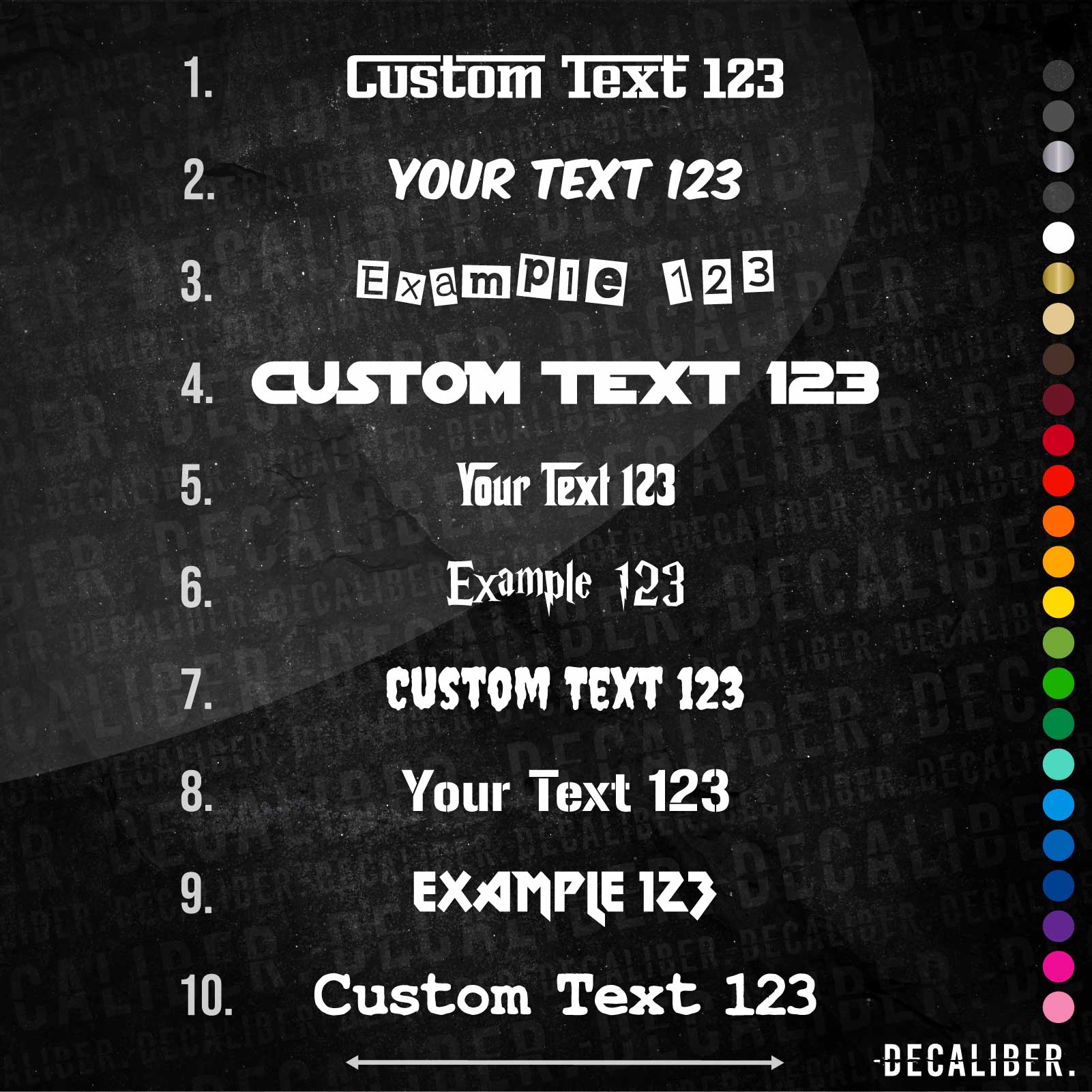 Custom Text Various Styles Sticker - Decaliber