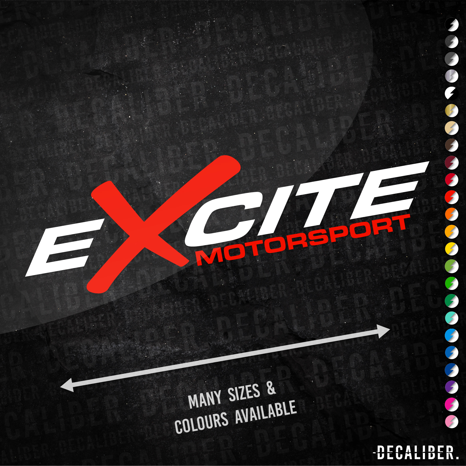 Excite Motorsport 2 Tone Sticker - Decaliber