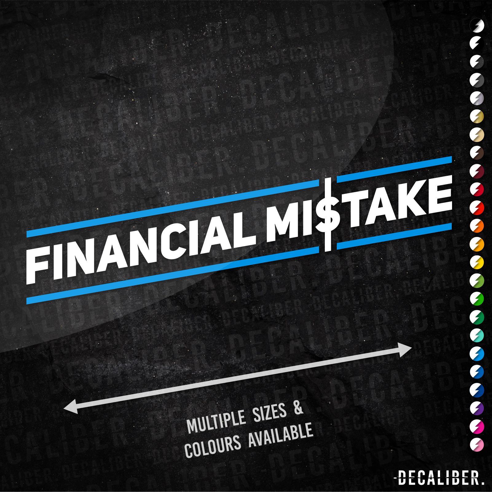 Financial Mistake Long 2 Tone Sticker - Decaliber