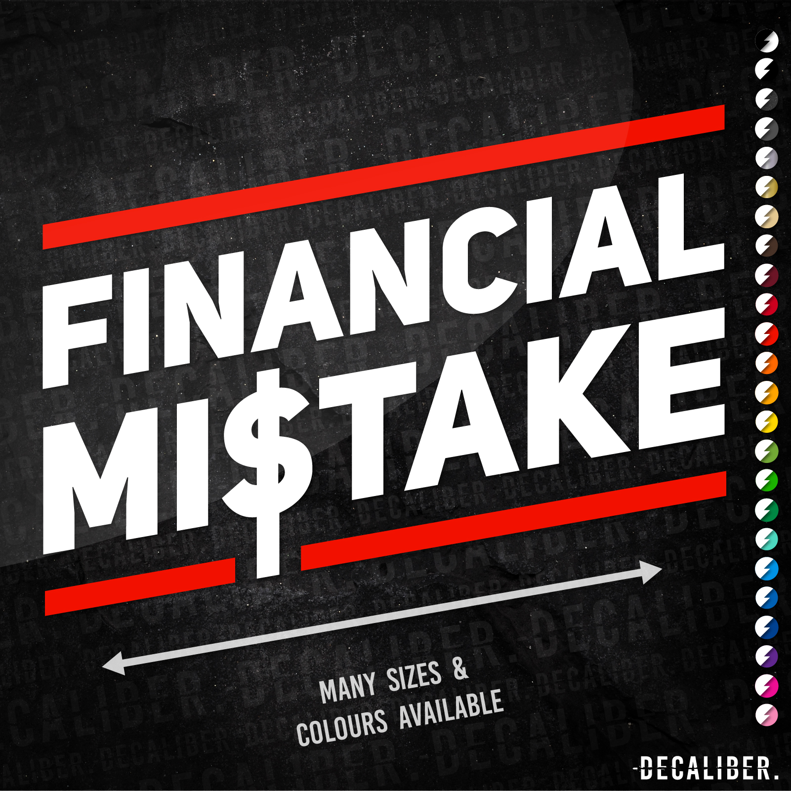 Financial Mistake Tall 2 Tone Sticker - Decaliber