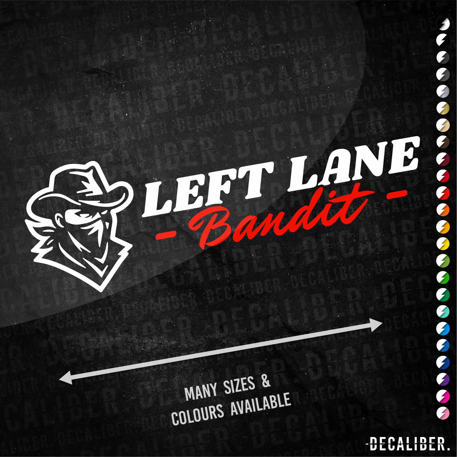 Left Lane Bandit Tall 2 Tone Sticker - Decaliber